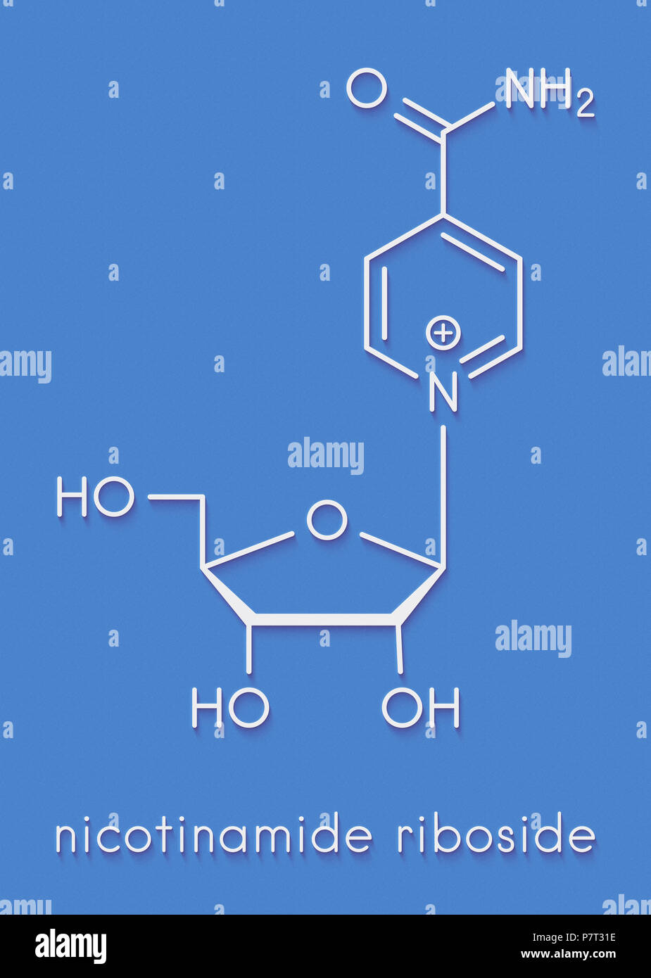 Nicotinamide riboside (NR) molecule. Precursor of nicotinamide adenine ...