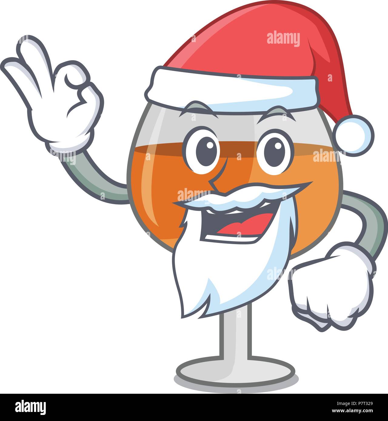 Santa cognac ballon glass mascot cartoon Stock Vector Image & Art - Alamy