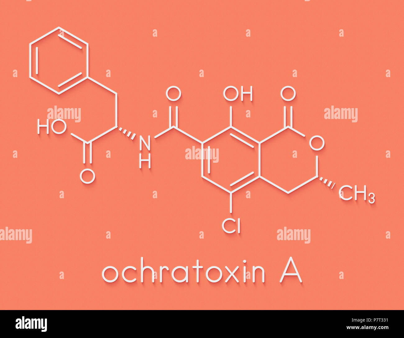 Ochratoxin A mycotoxin molecule. Skeletal formula Stock Photo - Alamy