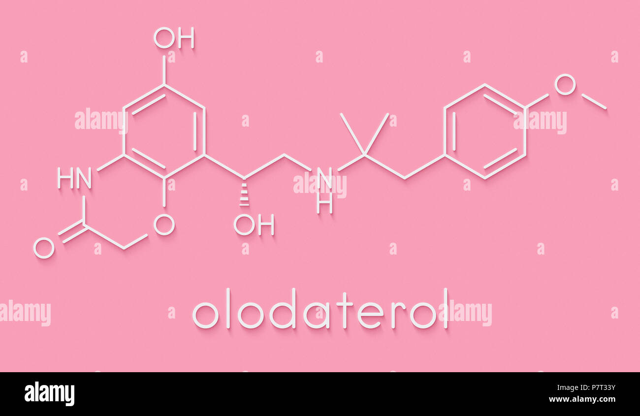 Olodaterol COPD drug molecule (ultra-LABA class). Skeletal formula ...