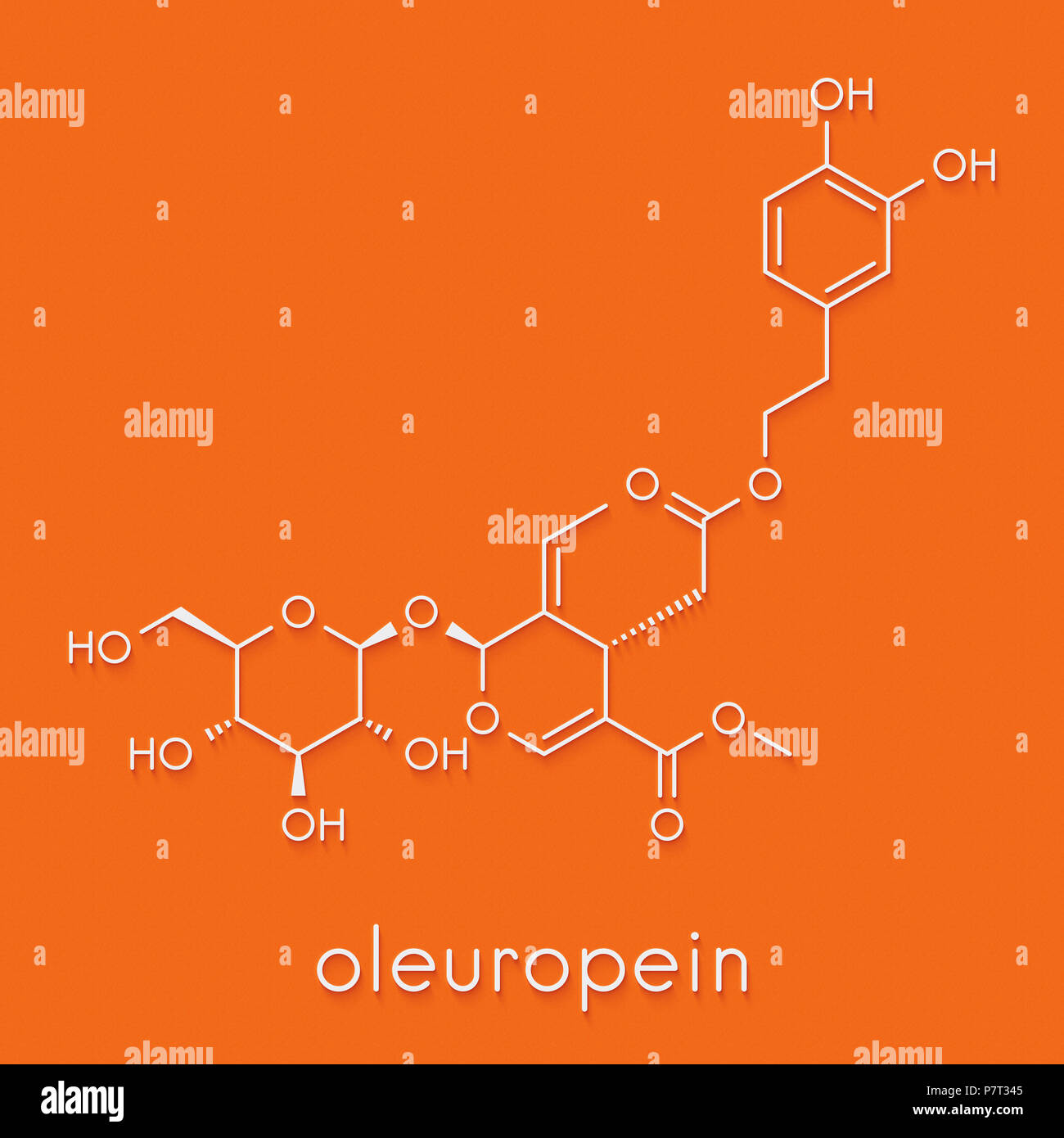 Oleuropein olive component molecule. In part responsible for pungency ...
