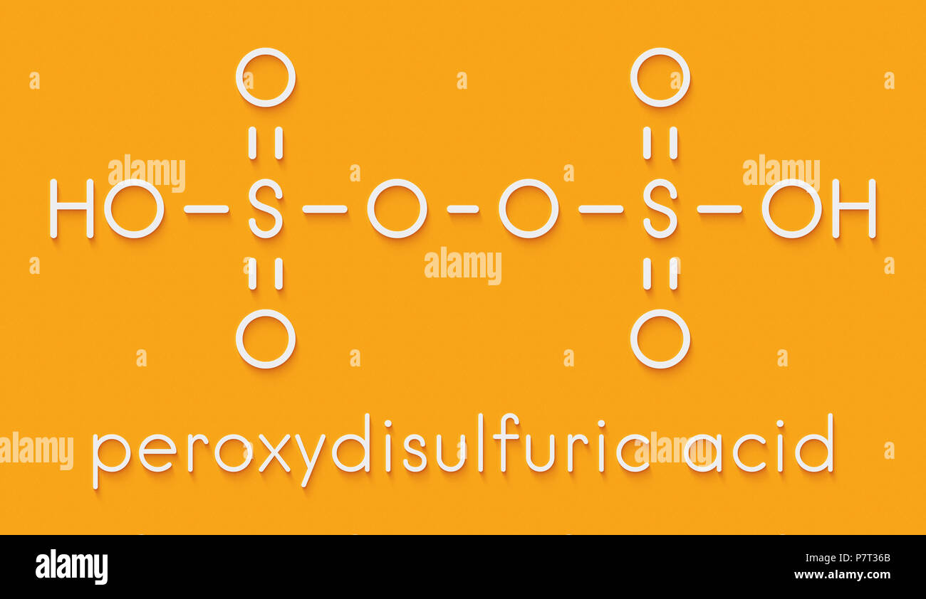 Peroxydisulfuric acid oxidizing agent molecule. Skeletal formula Stock ...