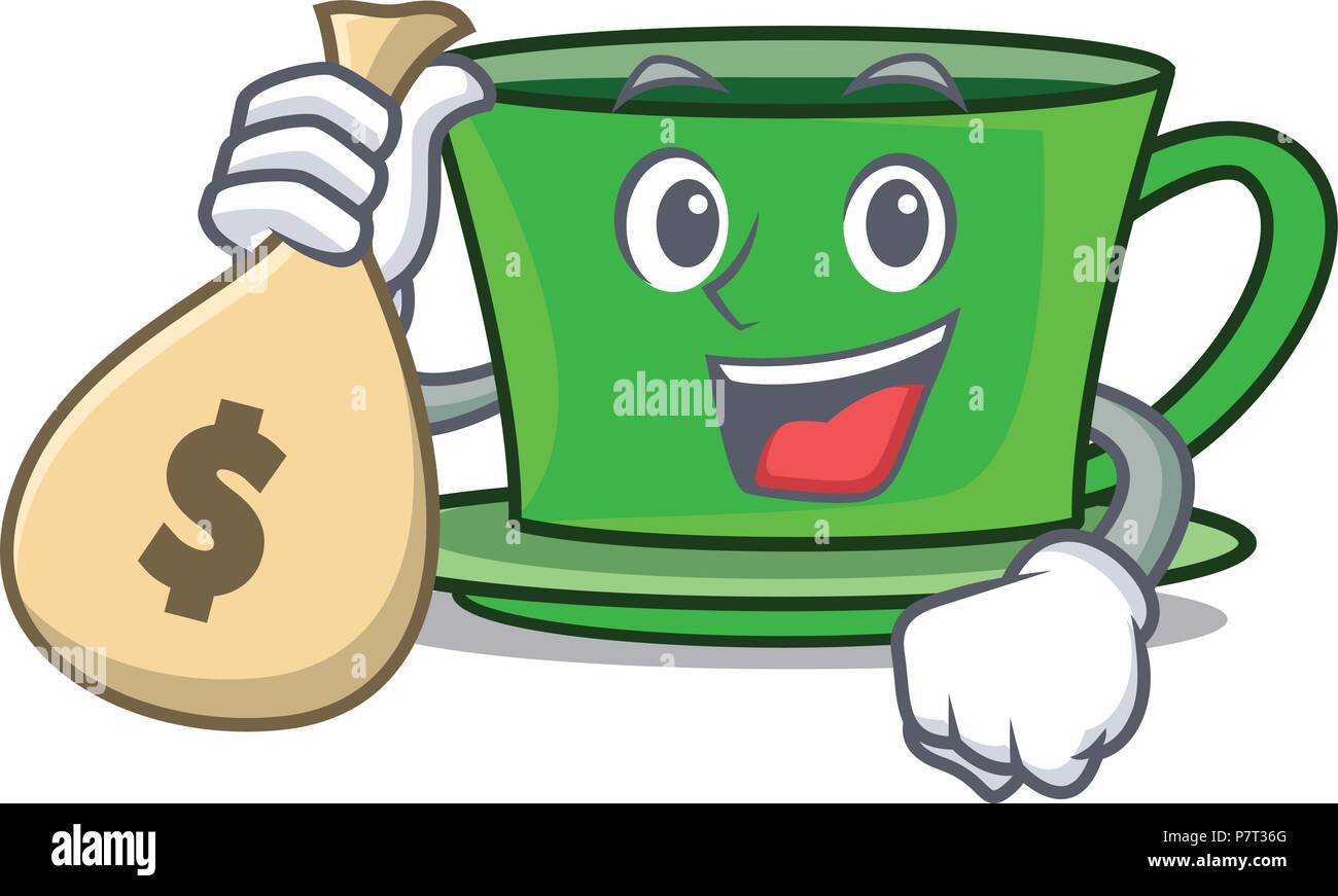 With money bag green tea character cartoon Stock Vector Image & Art - Alamy