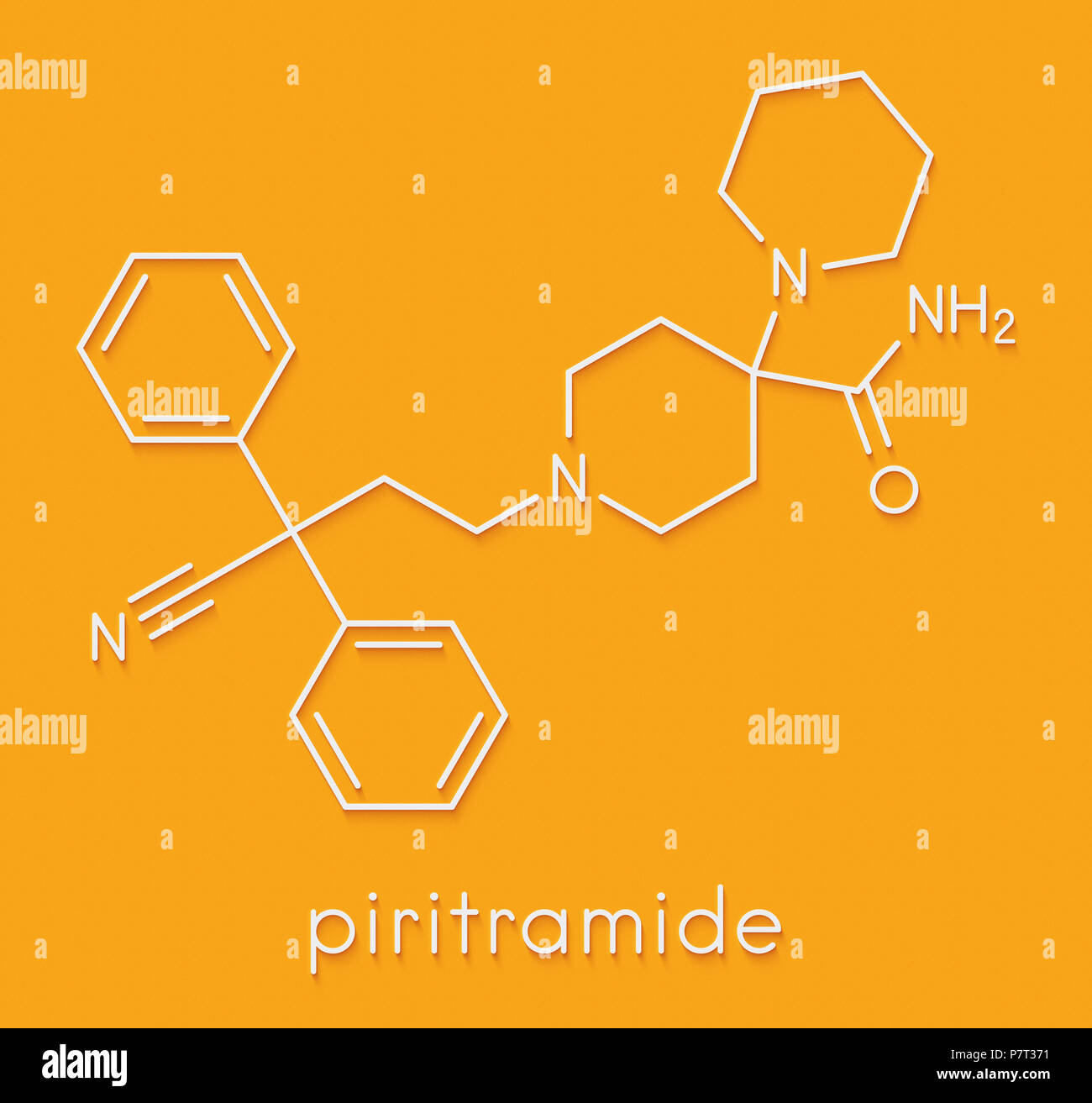 Piritramide opioid analgetic drug molecule. Skeletal formula Stock ...