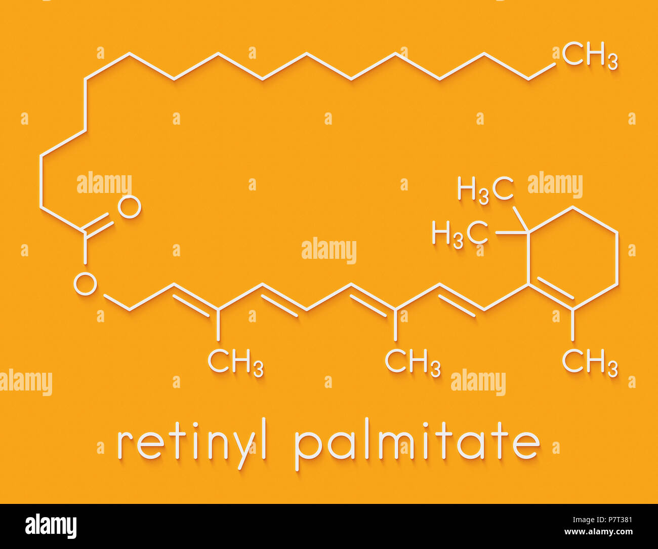 Retinyl palmitate vitamin supplement molecule. Ester of vitamin A ...