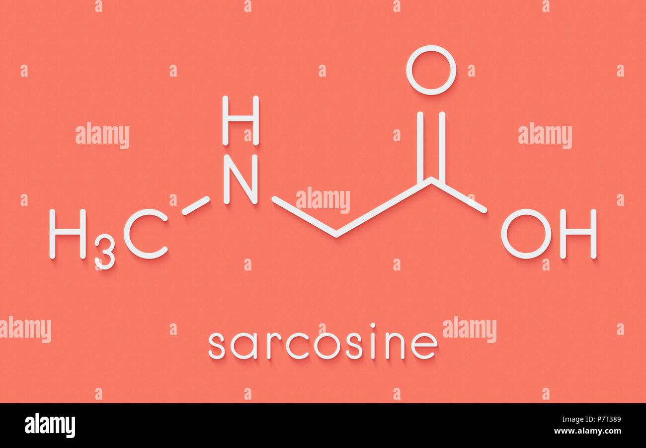 Sarcosine (N-methylglycine) molecule. Skeletal formula Stock Photo - Alamy