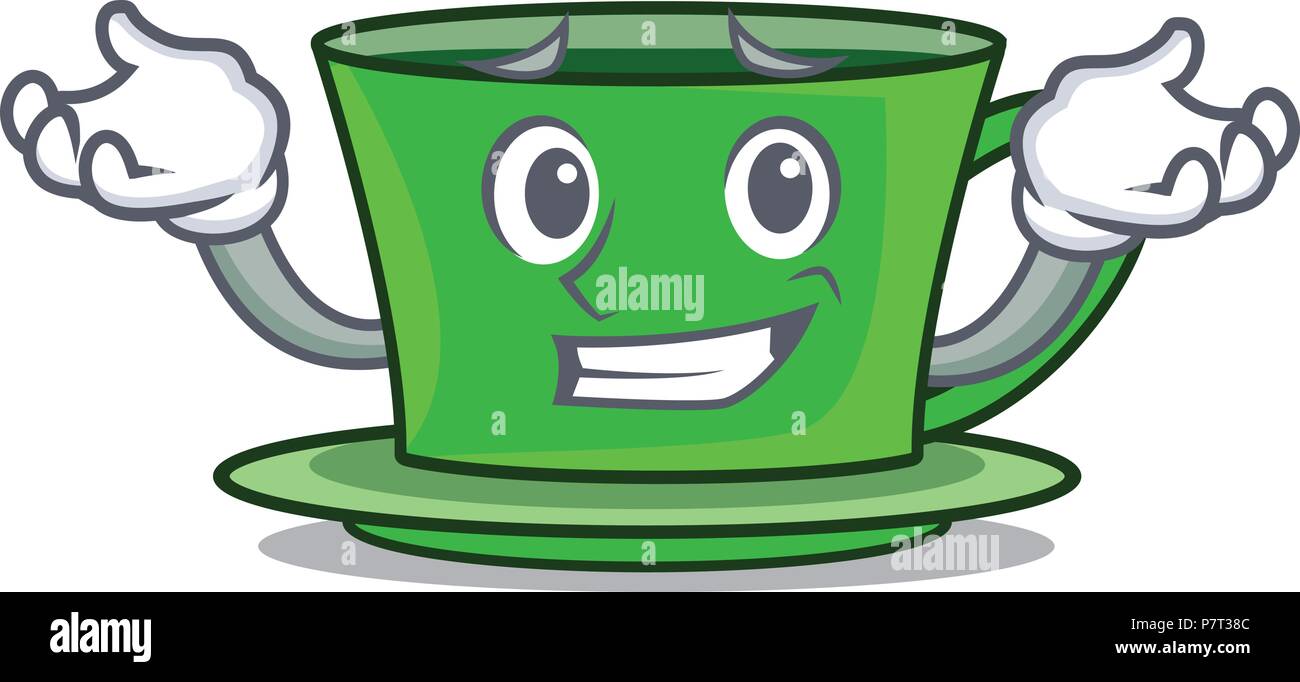 Grinning green tea character cartoon Stock Vector Image & Art - Alamy