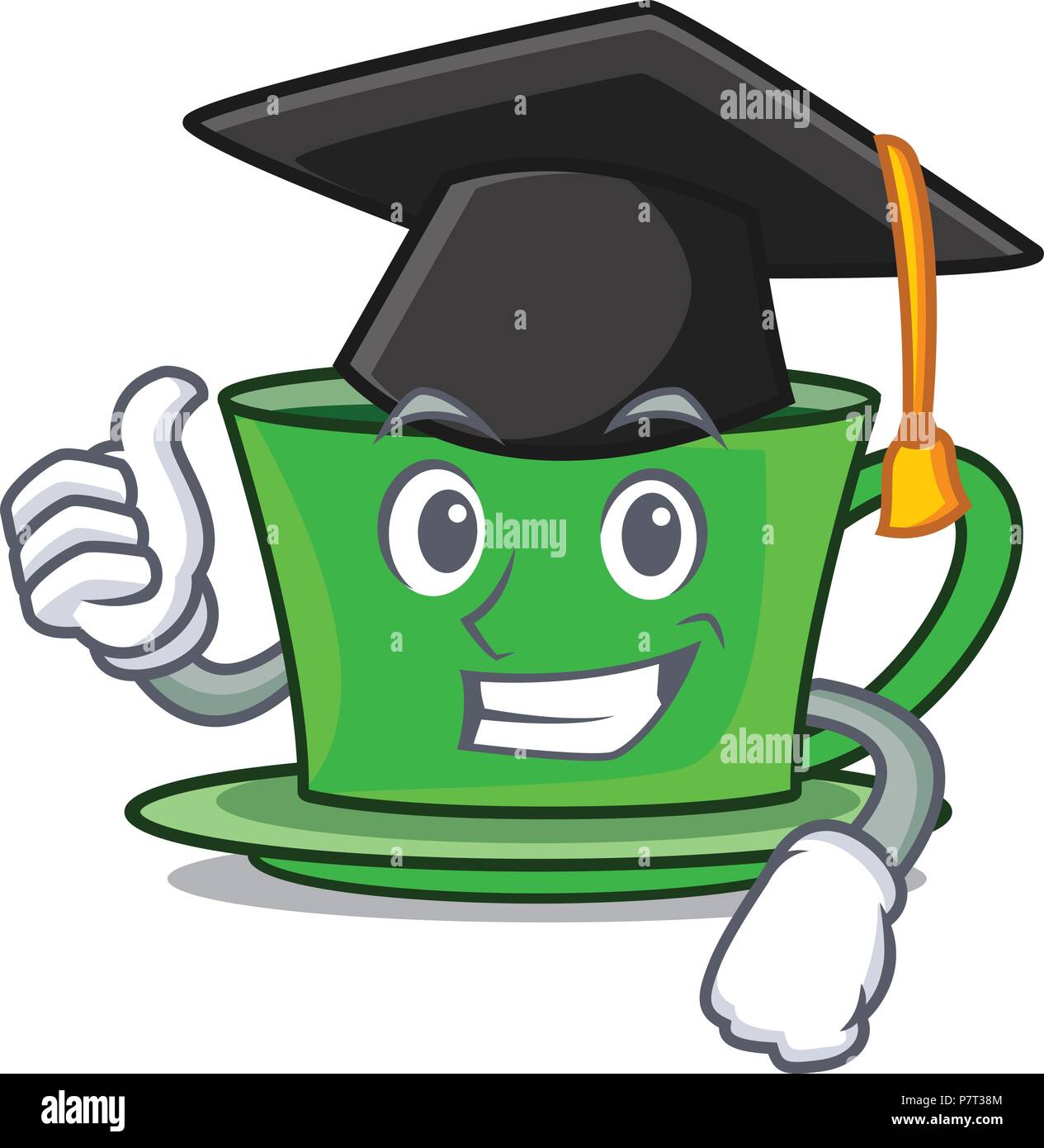 Graduation green tea character cartoon Stock Vector Image & Art - Alamy