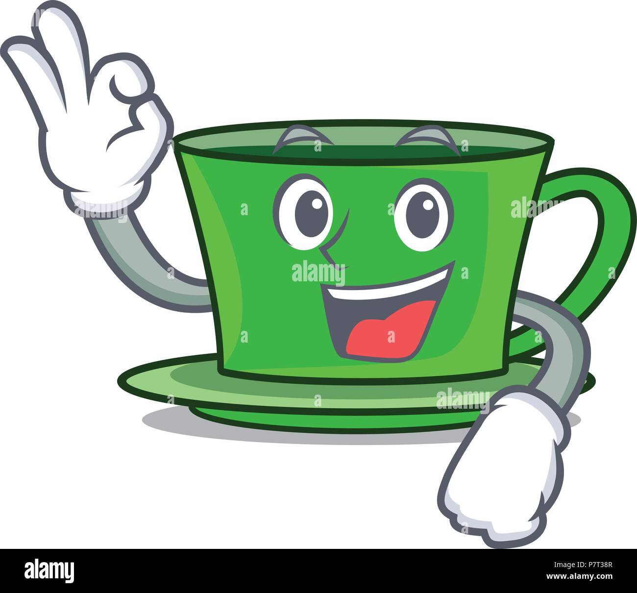 Okay green tea character cartoon Stock Vector Image & Art - Alamy