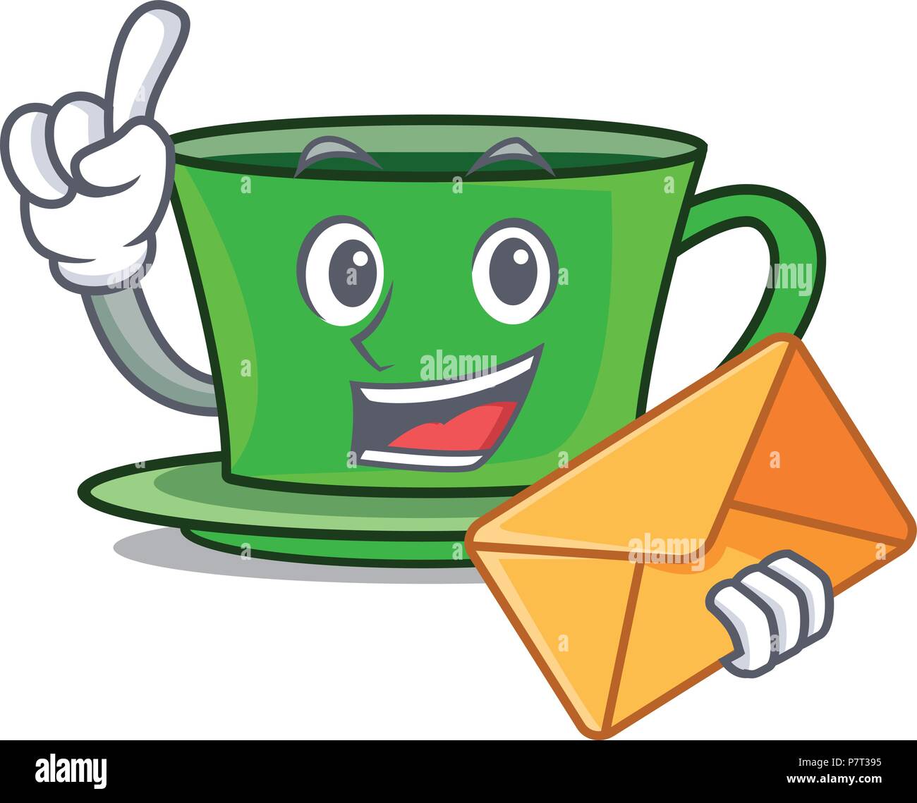 With envelope green tea character cartoon Stock Vector Image & Art - Alamy