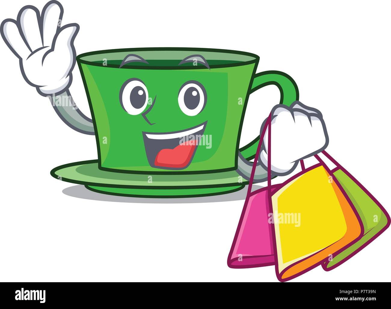 Shopping green tea character cartoon Stock Vector Image & Art - Alamy