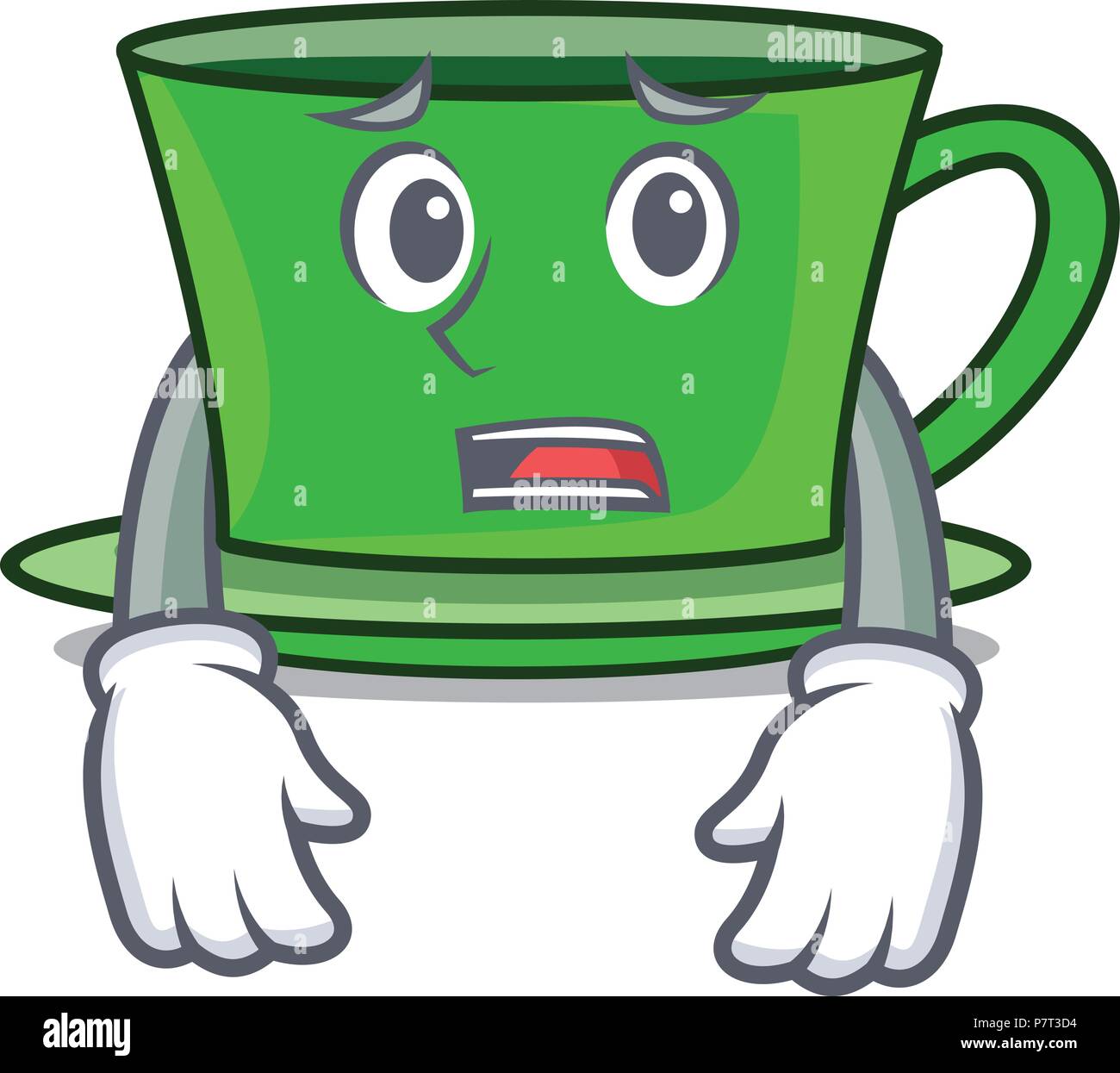 Afraid green tea mascot cartoon Stock Vector Image & Art - Alamy
