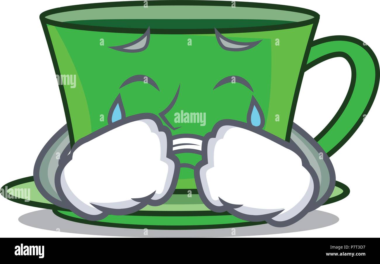 Crying green tea mascot cartoon Stock Vector Image & Art - Alamy