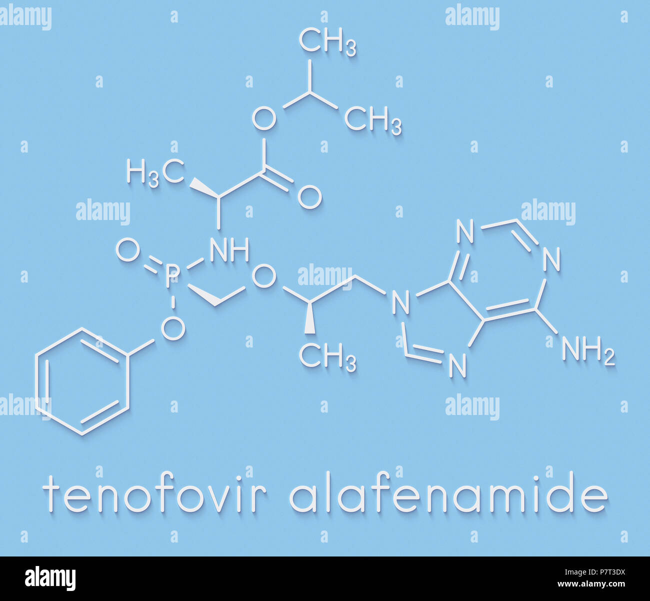 Tenofovir alafenamide antiviral drug molecule (prodrug of tenofovir ...