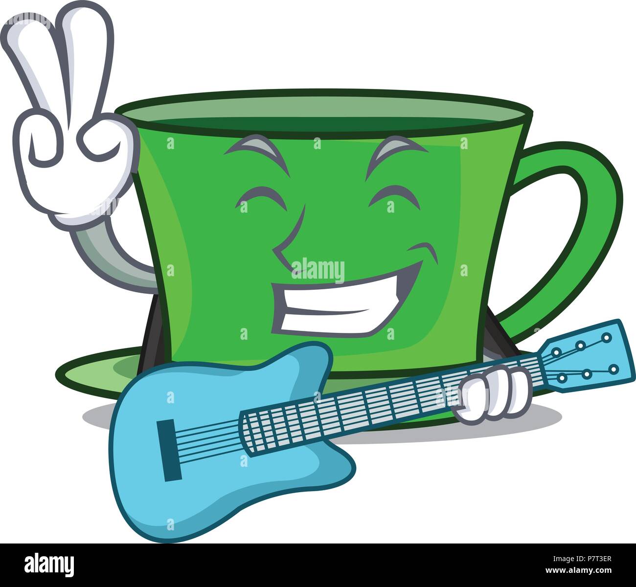 With guitar green tea mascot cartoon Stock Vector Image & Art - Alamy