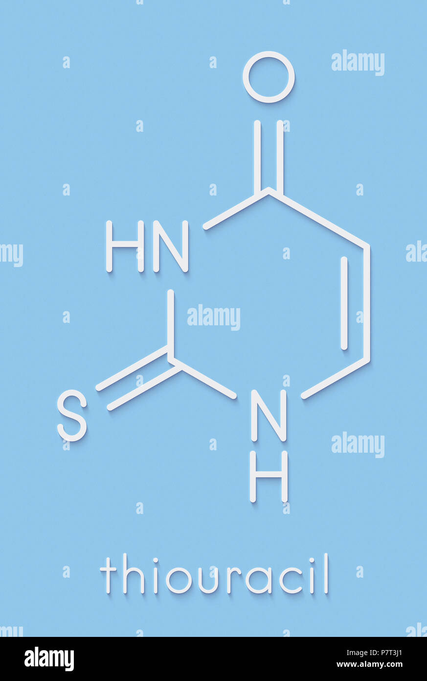 Thiouracil drug molecule. Obsolete drug molecule, previously used in ...