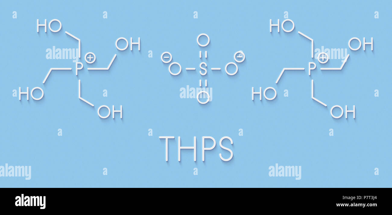 tetrakis(hydroxymethyl)phosphonium sulfate (THPS) biocide molecule ...