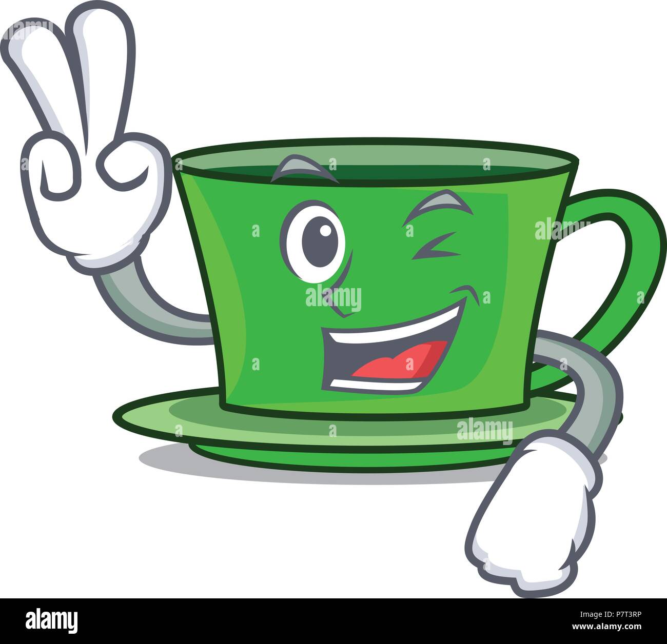 Two finger green tea character cartoon Stock Vector Image & Art - Alamy