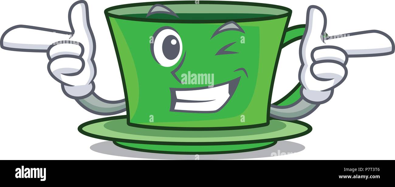 Wink green tea character cartoon Stock Vector Image & Art - Alamy