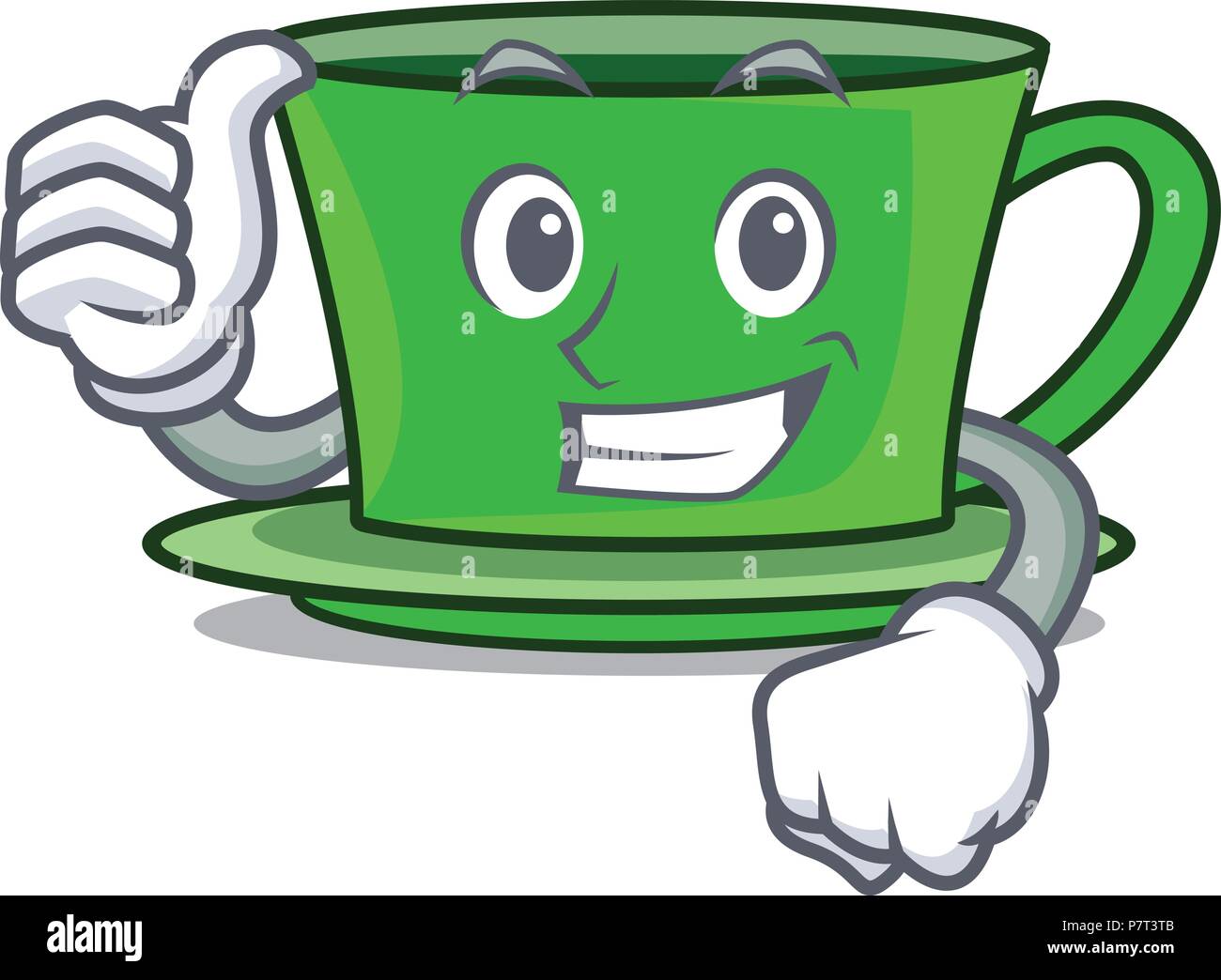 Thumbs up green tea character cartoon Stock Vector Image & Art - Alamy