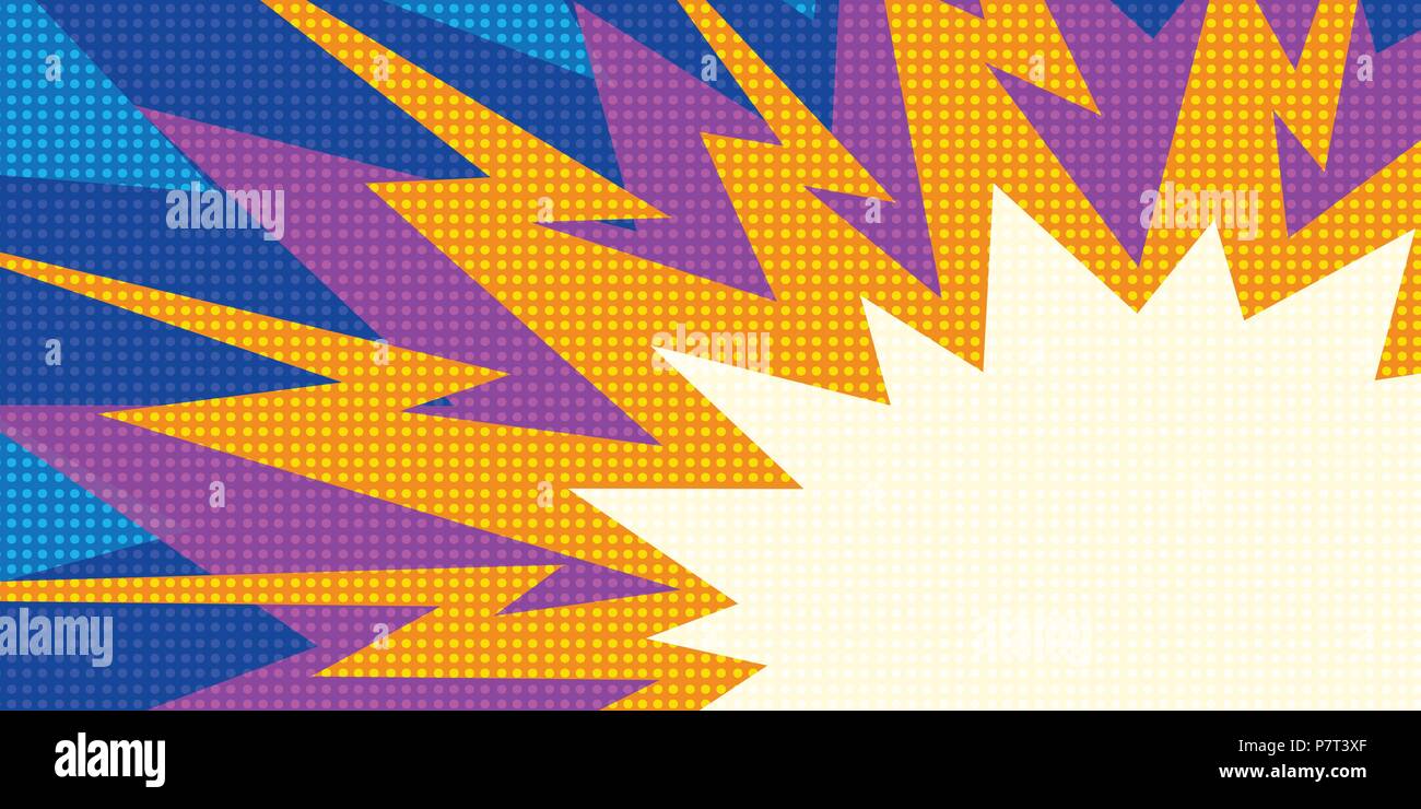 multicolor explosion Pop art retro vector illustration vintage kitsch ...