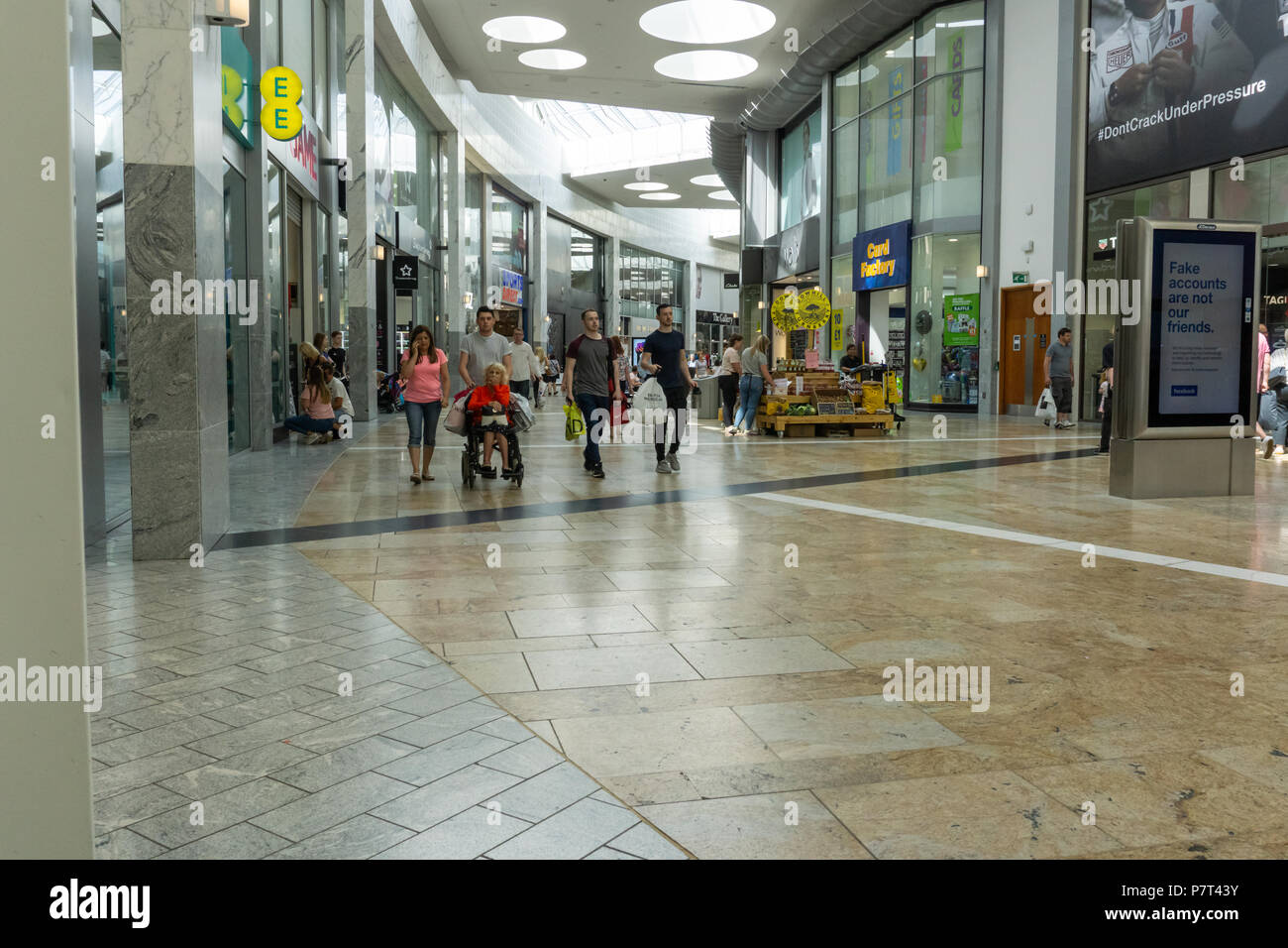 Silverburn, Scotland, UK - July 06, 2018: People taking advantage of ...