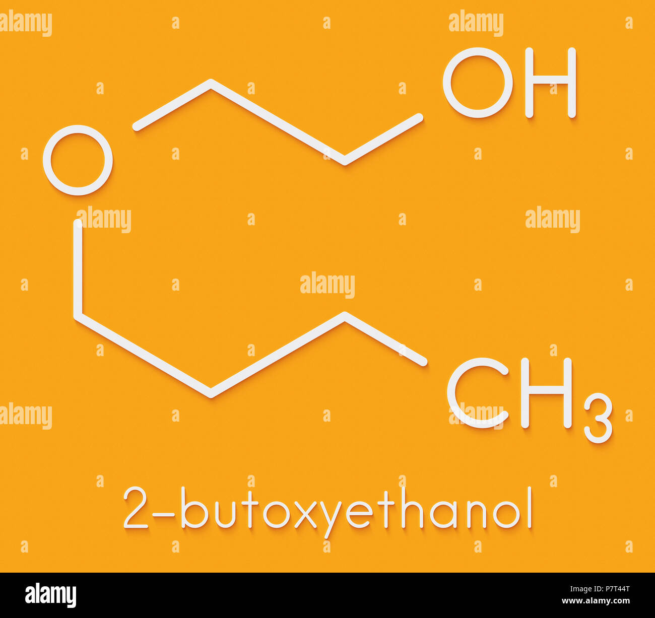 2-butoxyethanol molecule. Used as solvent and surfactant. Skeletal ...
