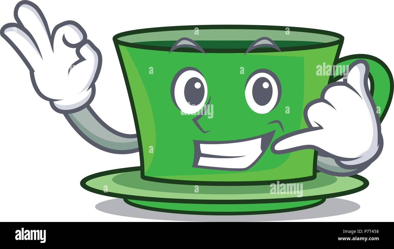 Call me green tea mascot cartoon Stock Vector Image & Art - Alamy