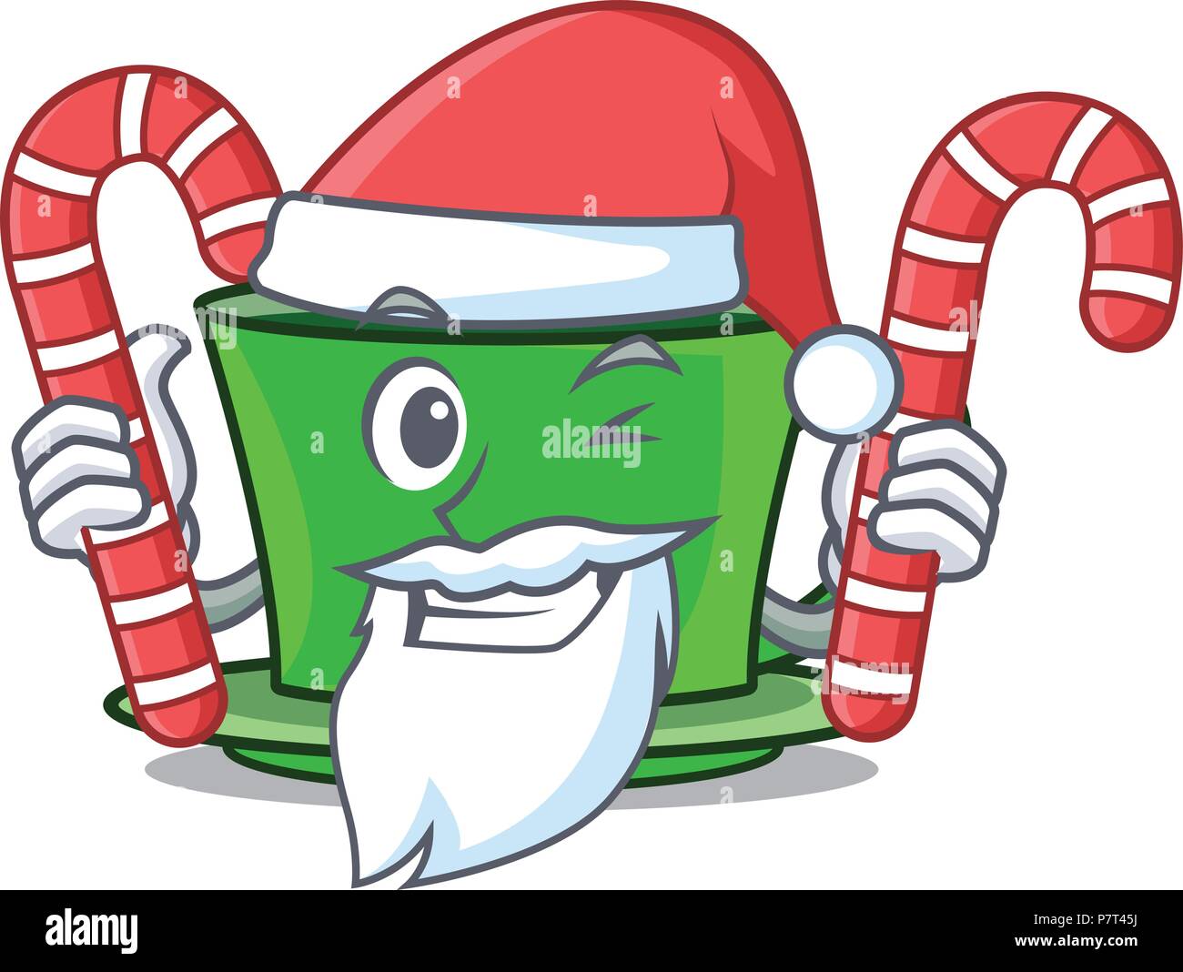 Santa with candy green tea mascot cartoon Stock Vector Image & Art - Alamy