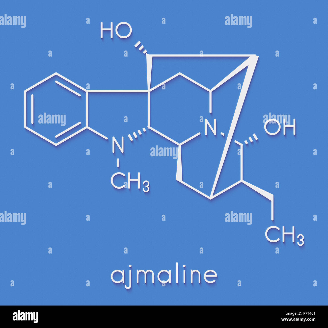 Ajmaline antiarrhytmic agent molecule. Skeletal formula Stock Photo - Alamy