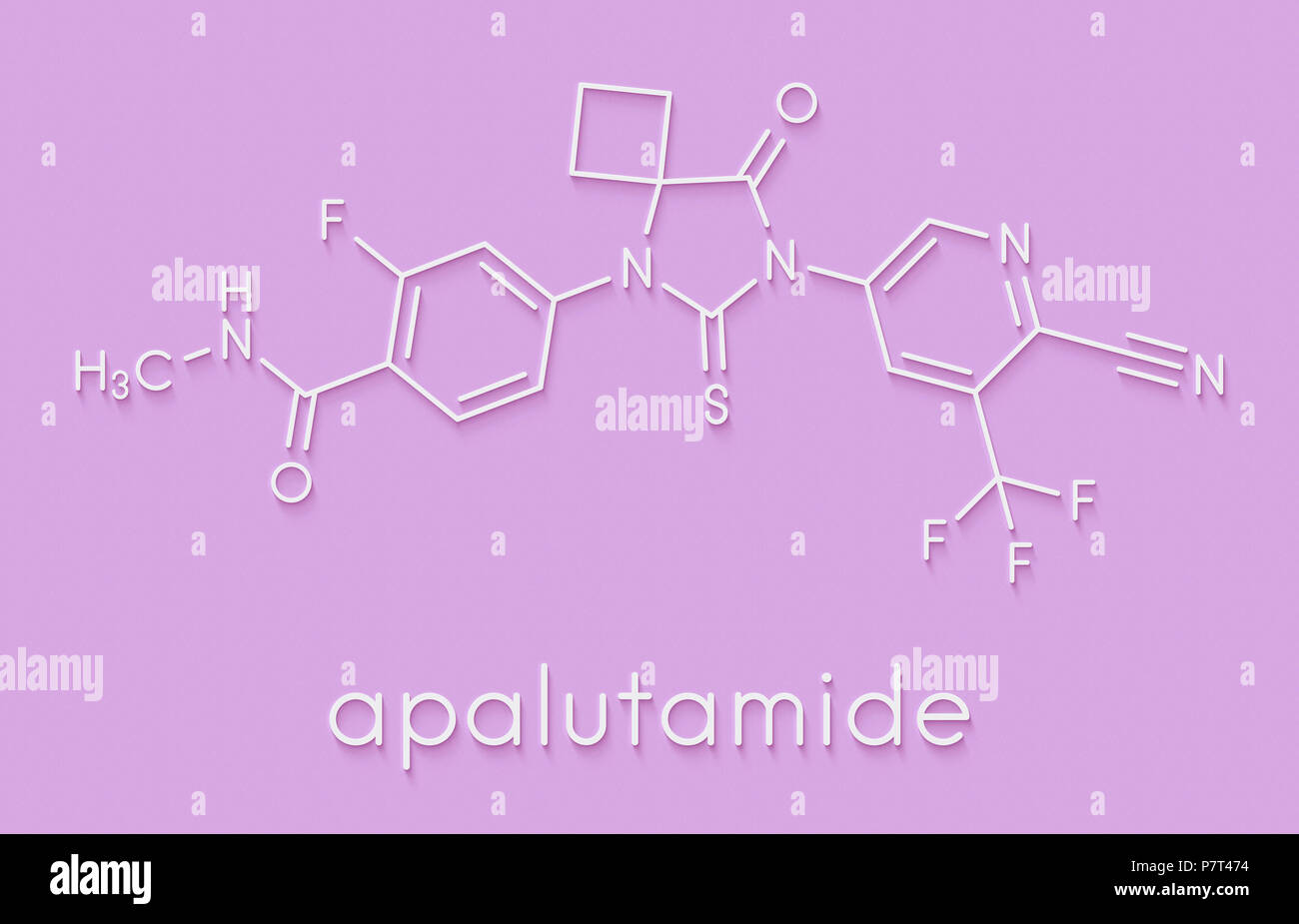 Apalutamide prostate cancer drug molecule. Skeletal formula Stock Photo ...
