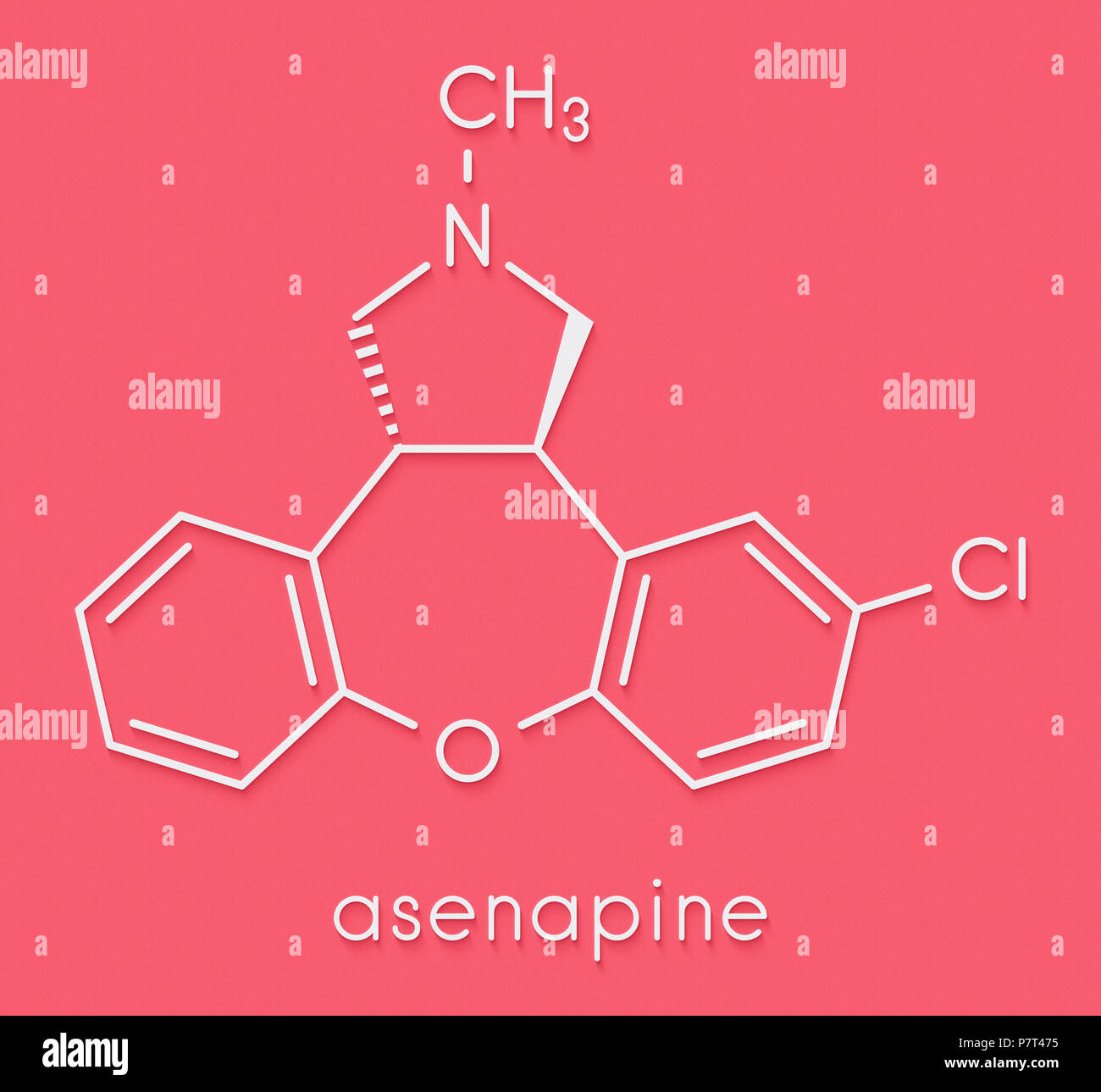 Asenapine antipsychotic drug molecule. Skeletal formula Stock Photo - Alamy