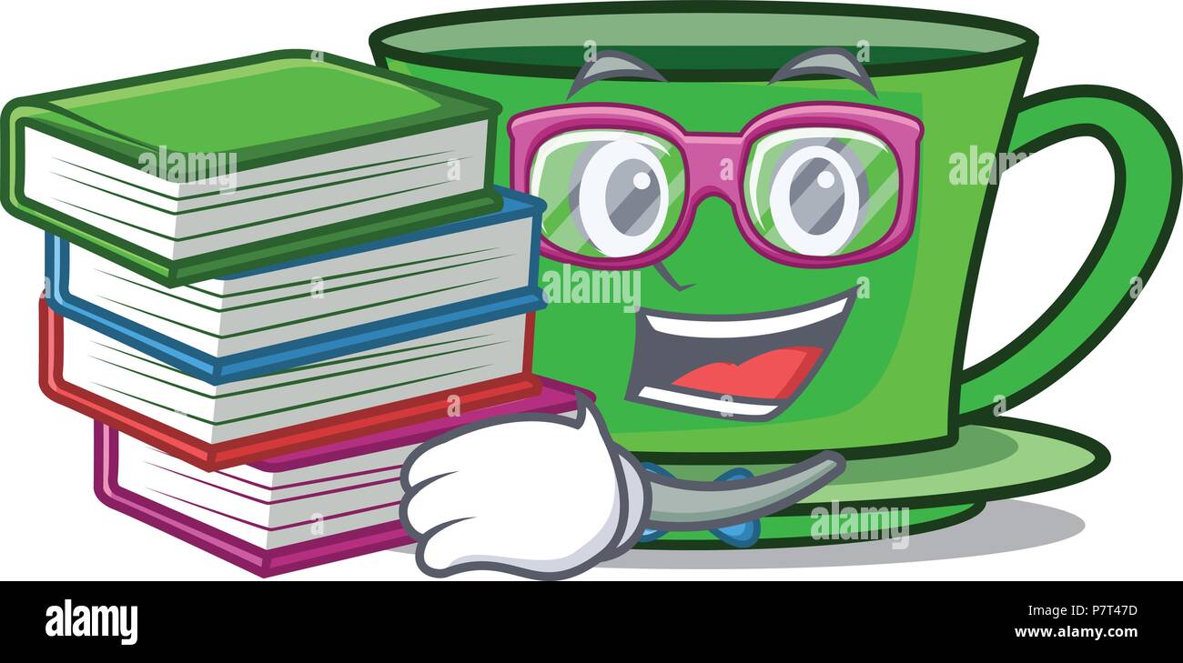 Student with book green tea mascot cartoon Stock Vector Image & Art - Alamy