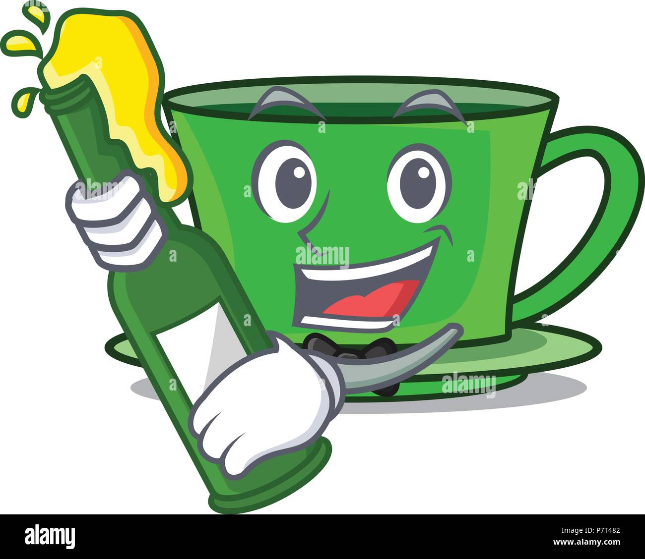 With beer green tea mascot cartoon Stock Vector Image & Art - Alamy