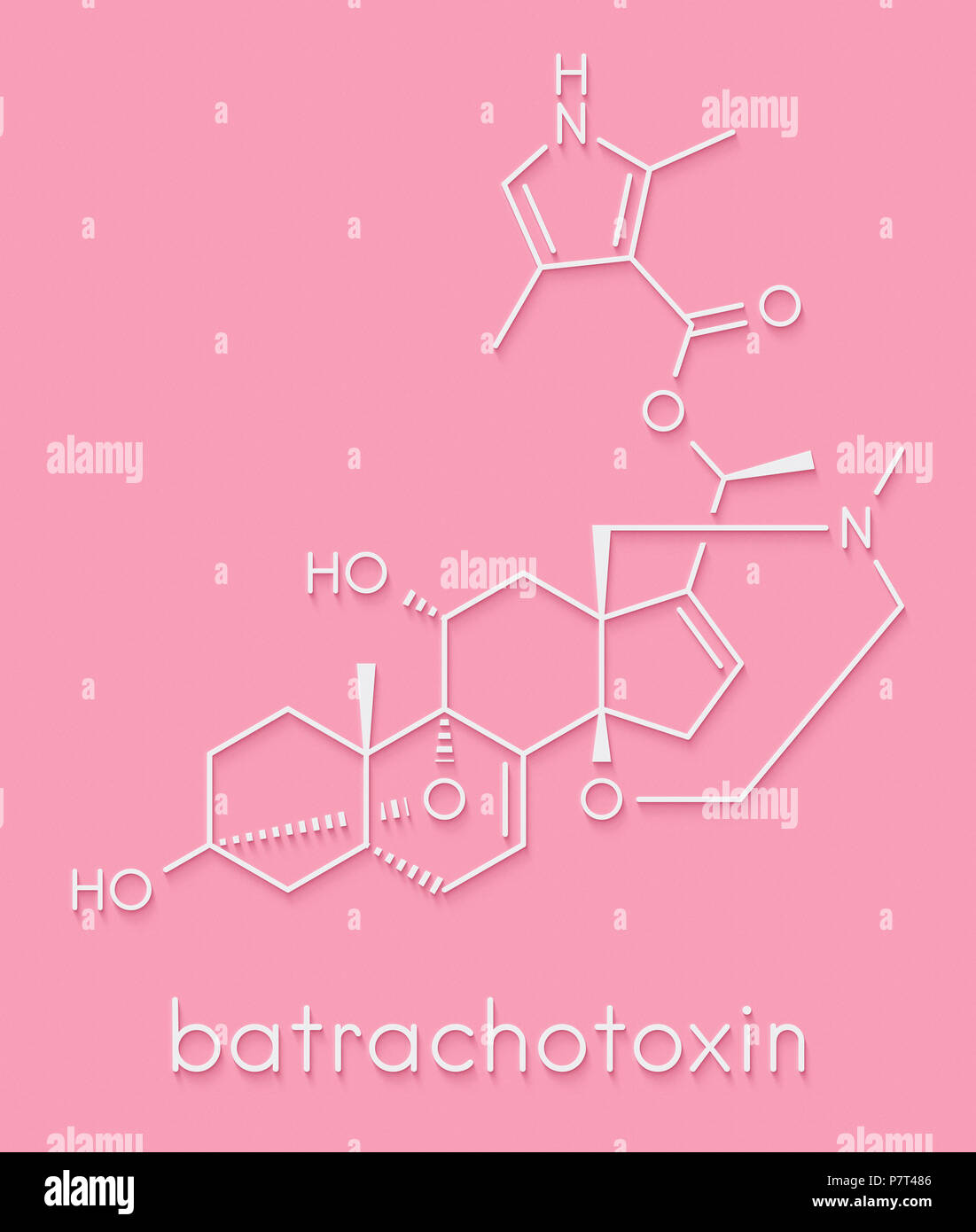 Batrachotoxin (BTX) neurotoxin molecule. Found in number of animals ...