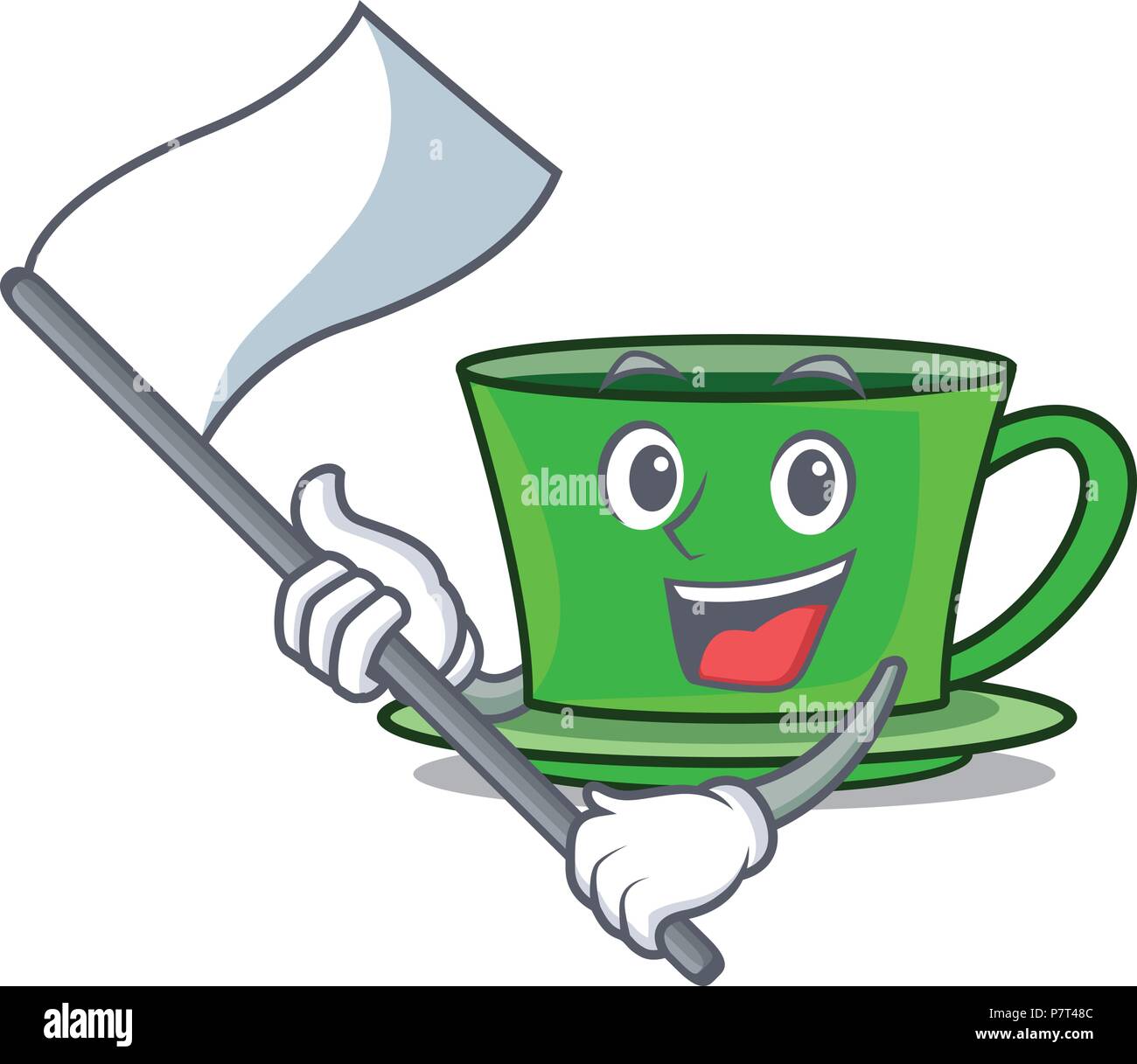 With flag green tea mascot cartoon Stock Vector Image & Art - Alamy