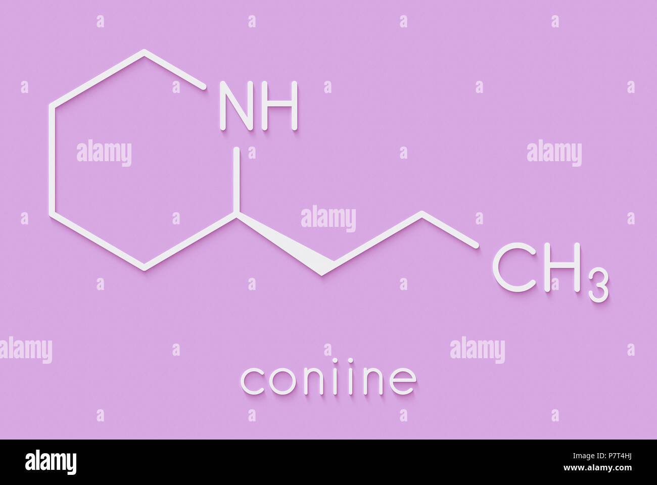 Coniine herbal toxin molecule. Present in poison hemlock (Conium ...
