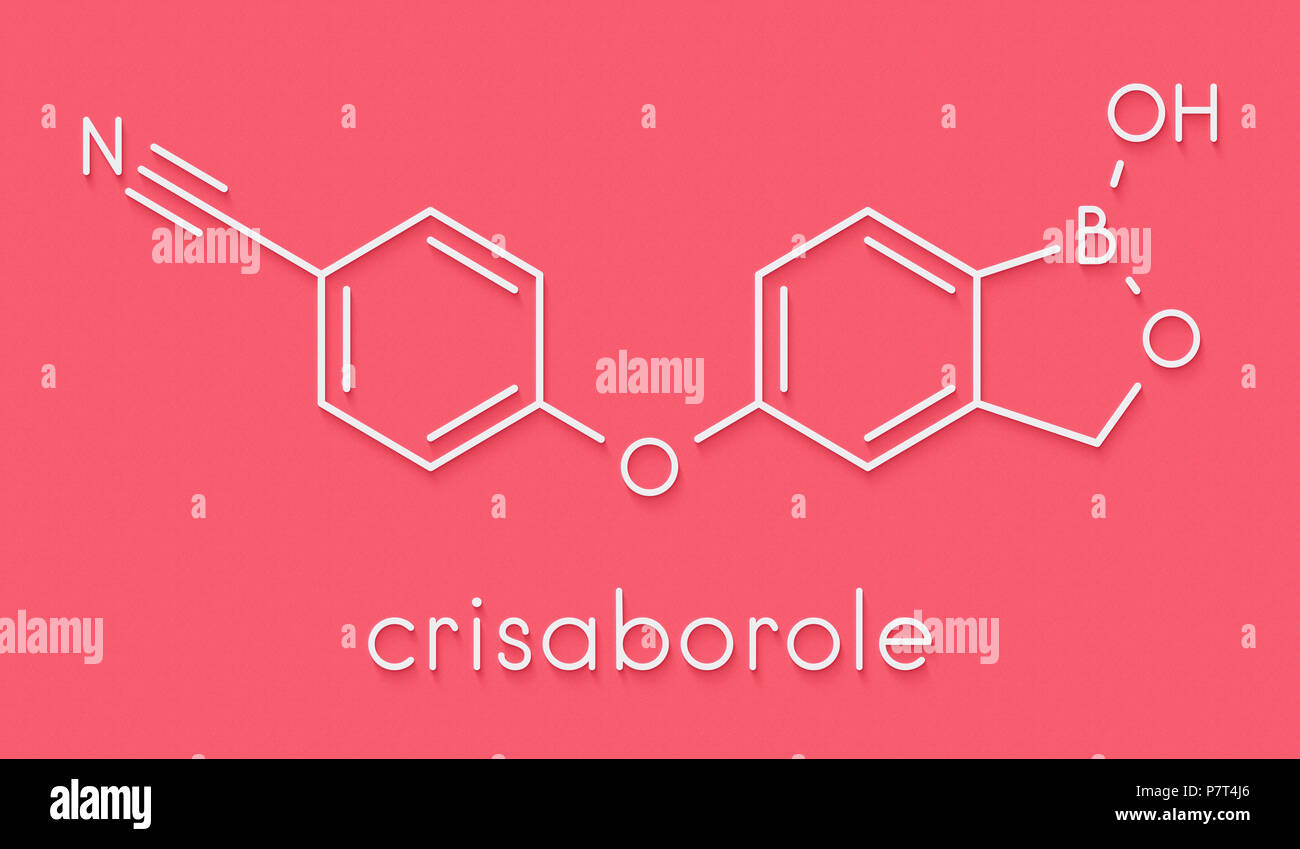 Crisaborole eczema drug molecule (Phosophodiesterase-4 inhibitor ...