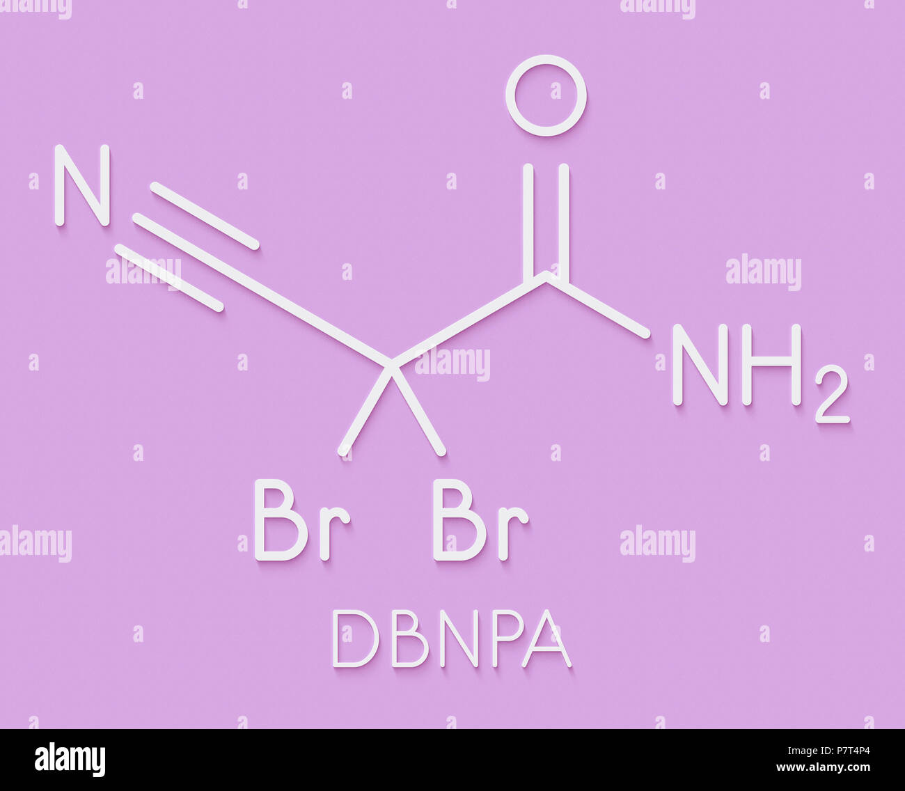 DBNPA (2,2-dibromo-3-nitrilopropionamide) biocide, chemical structure ...