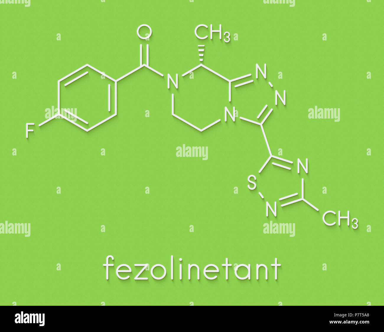 Fezolinetant drug molecule (NK3 receptor inhibitor). Skeletal formula ...