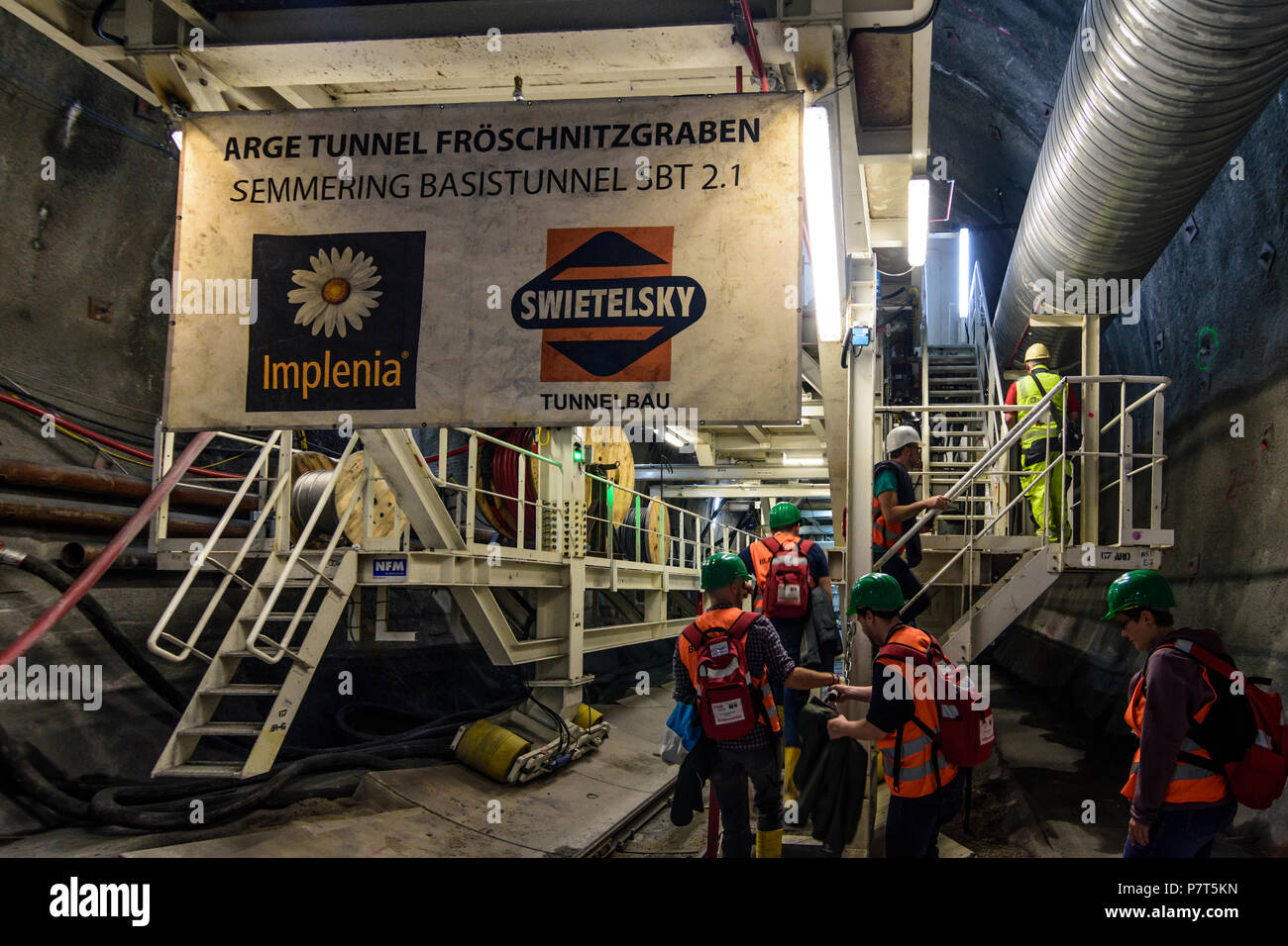 Spital am Semmering: rear end of tunnel boring machine at Semmering-Basistunnel (Semmering Base ...