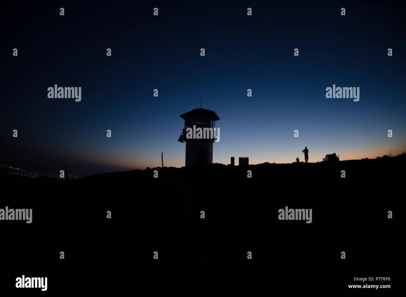 Humans silhouettes fire lookout station silhouette fire lookout station ...