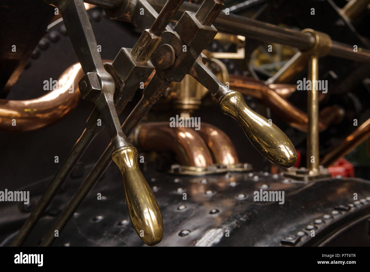levers and pulleys on a old steam train Stock Photo - Alamy