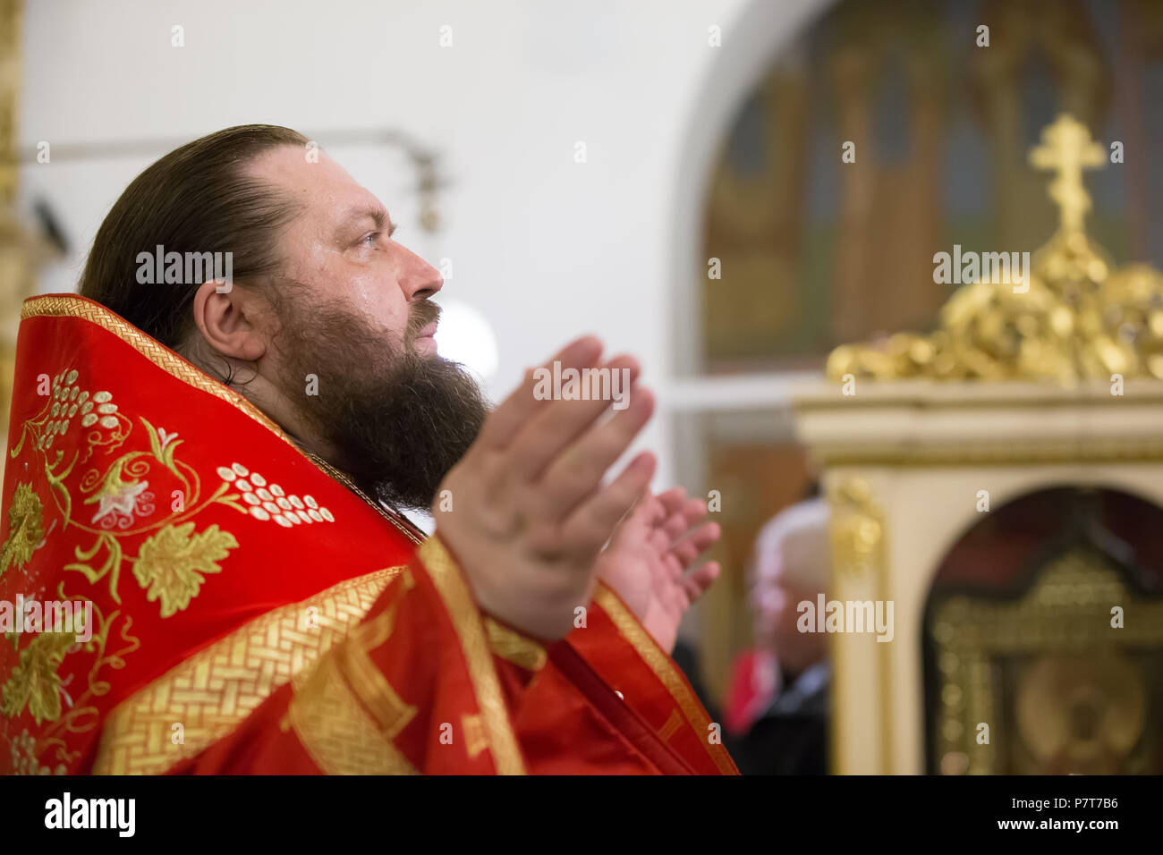 Belarus, the city of Gomel, on April 8, 2018. Nicholas Monastery ...