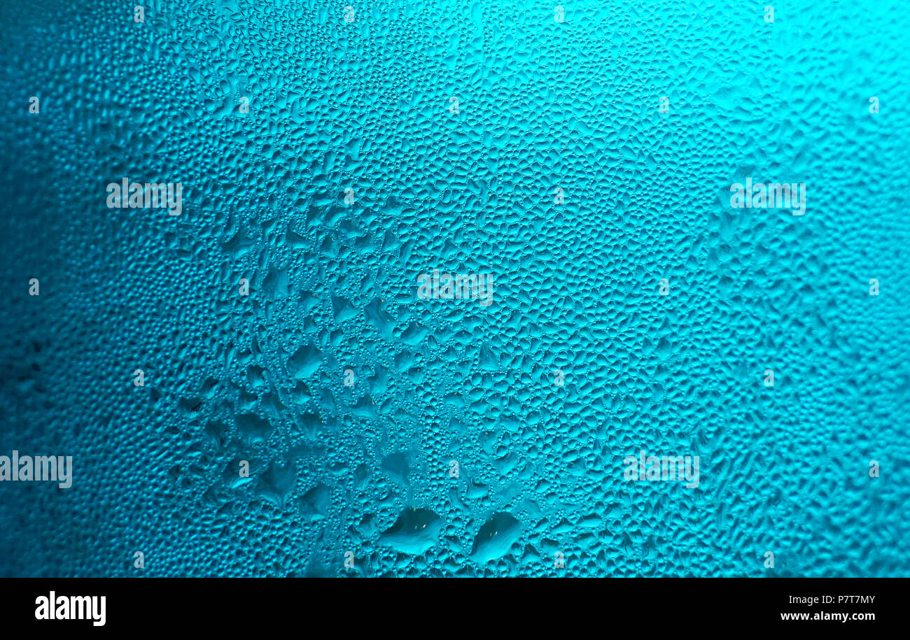 Water droplets on turquoise background Stock Photo - Alamy