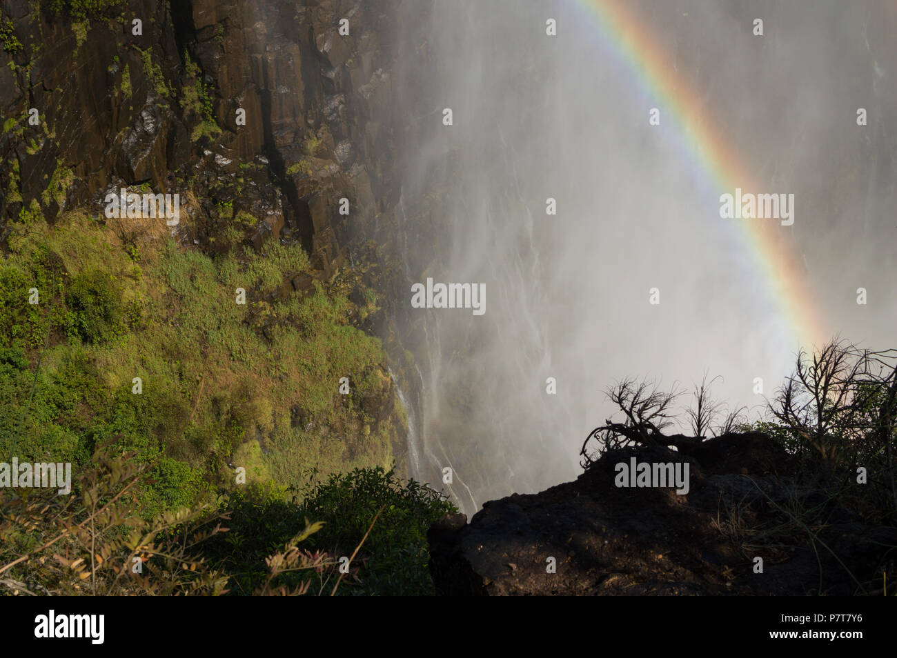 Double Rainbow, Victoria Falls Seen from the Zambian Side Stock Photo ...