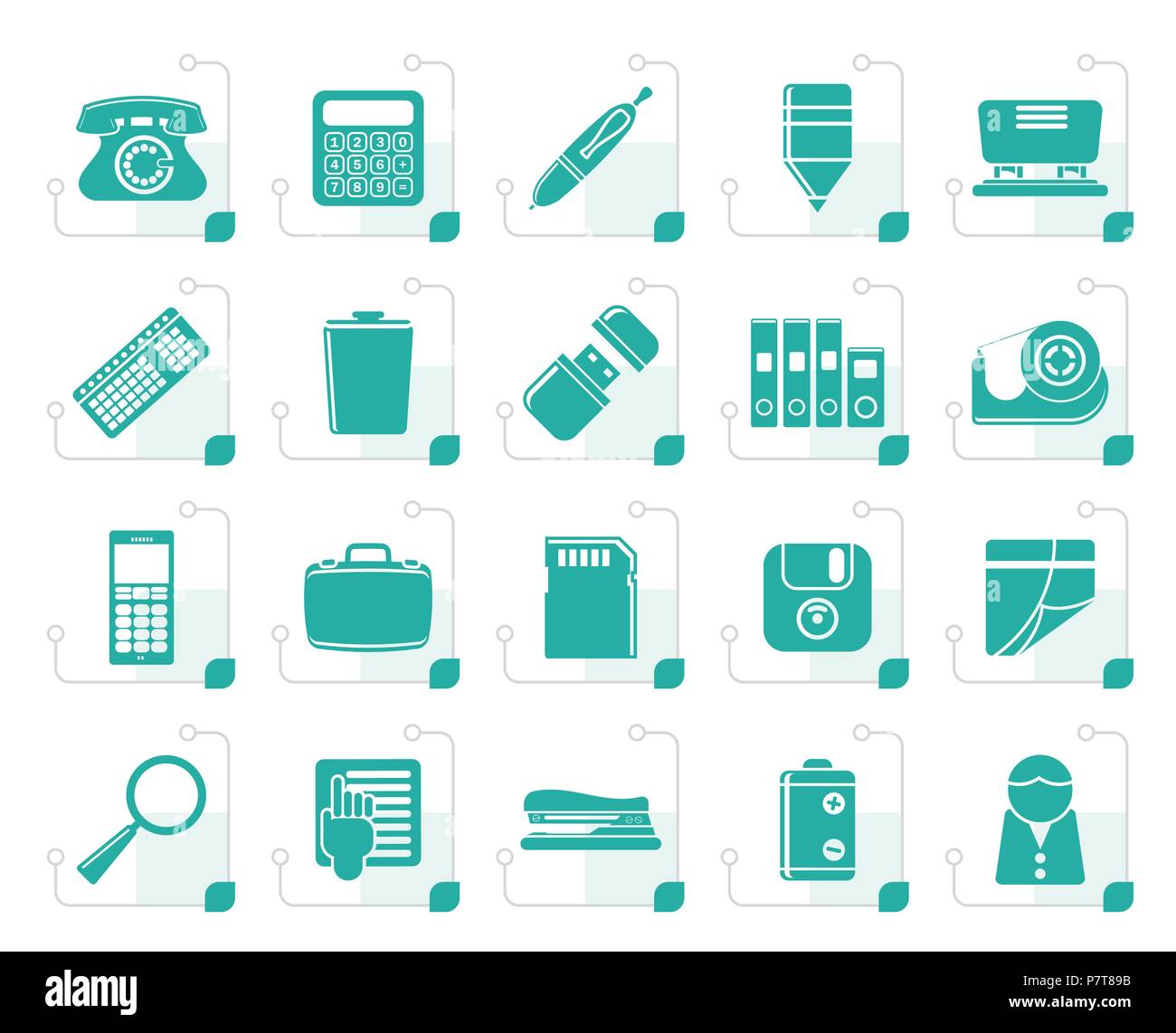 Stylized simple office tools hi-res stock photography and images - Alamy