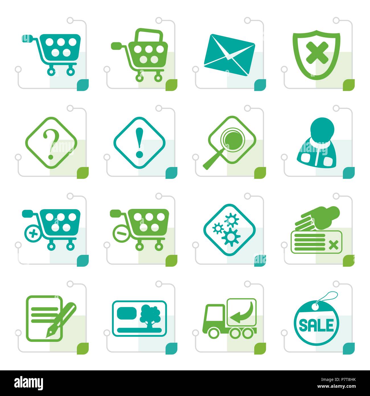 Stylized Online Shop Icons - Vector Icon Set Stock Vector Image & Art ...