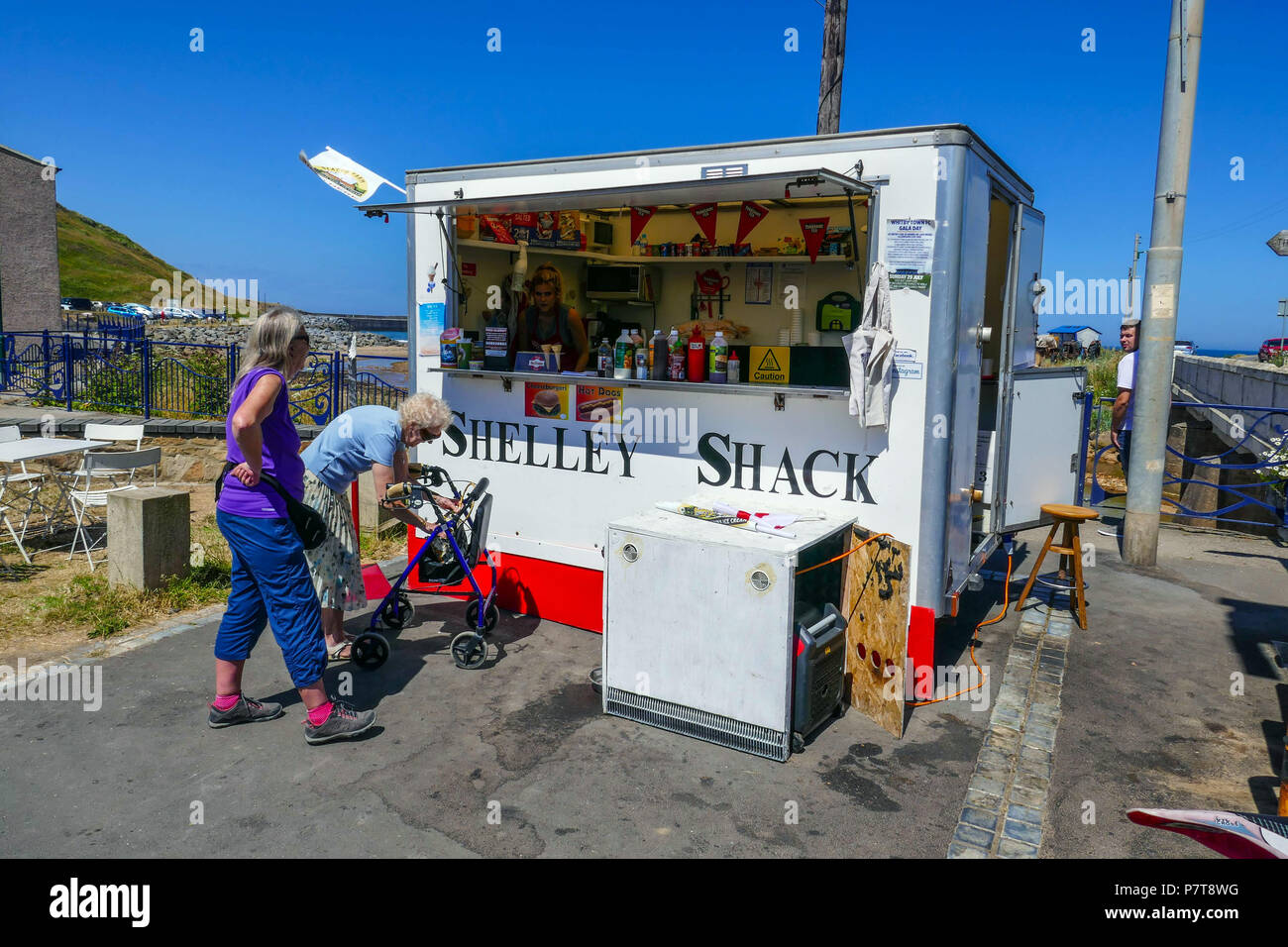 Shelley Shack snack bar, Hot blue summer day as seaside town of ...