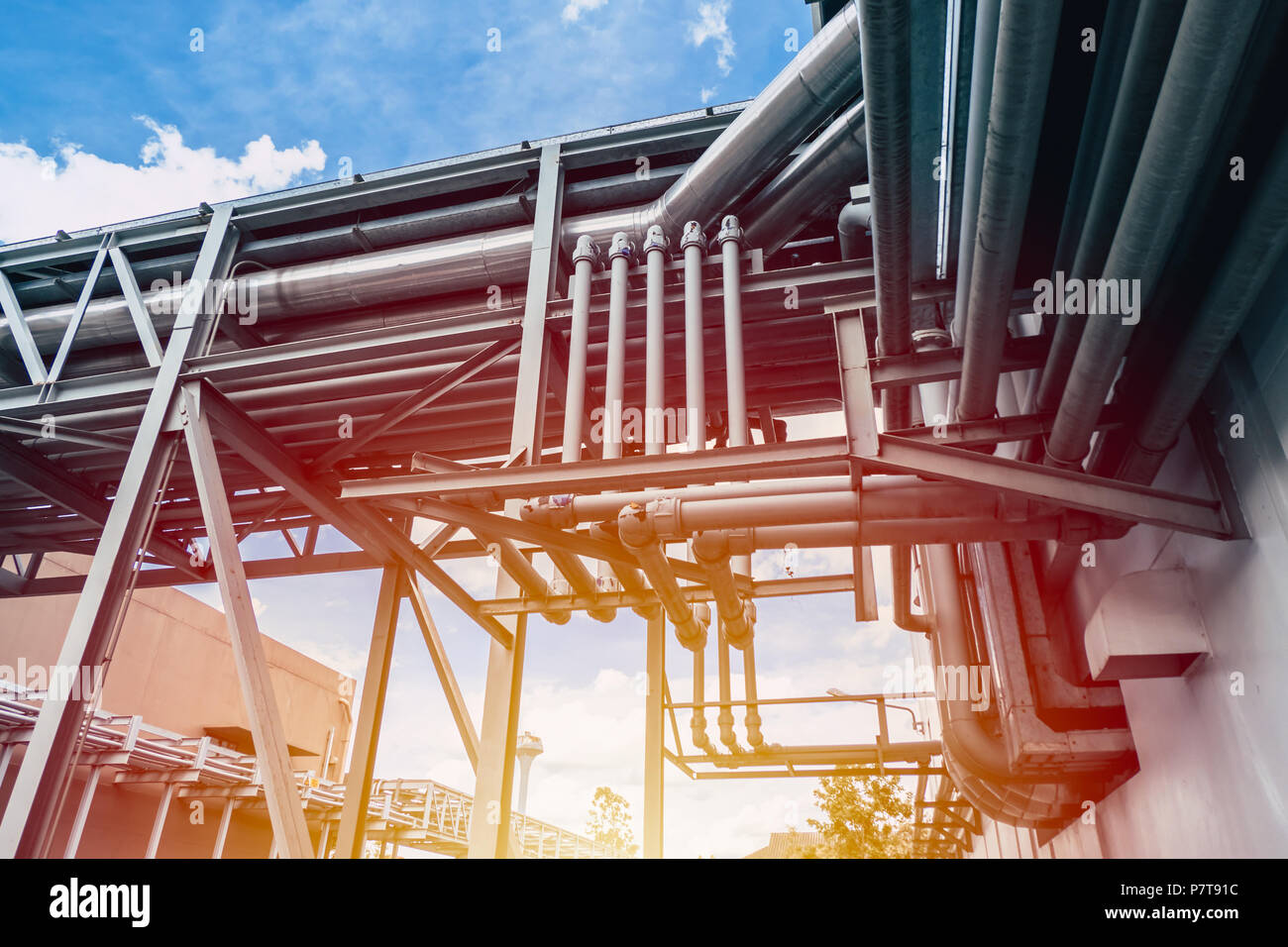 Industrial Pipe large factory gas power pipe line Stock Photo - Alamy